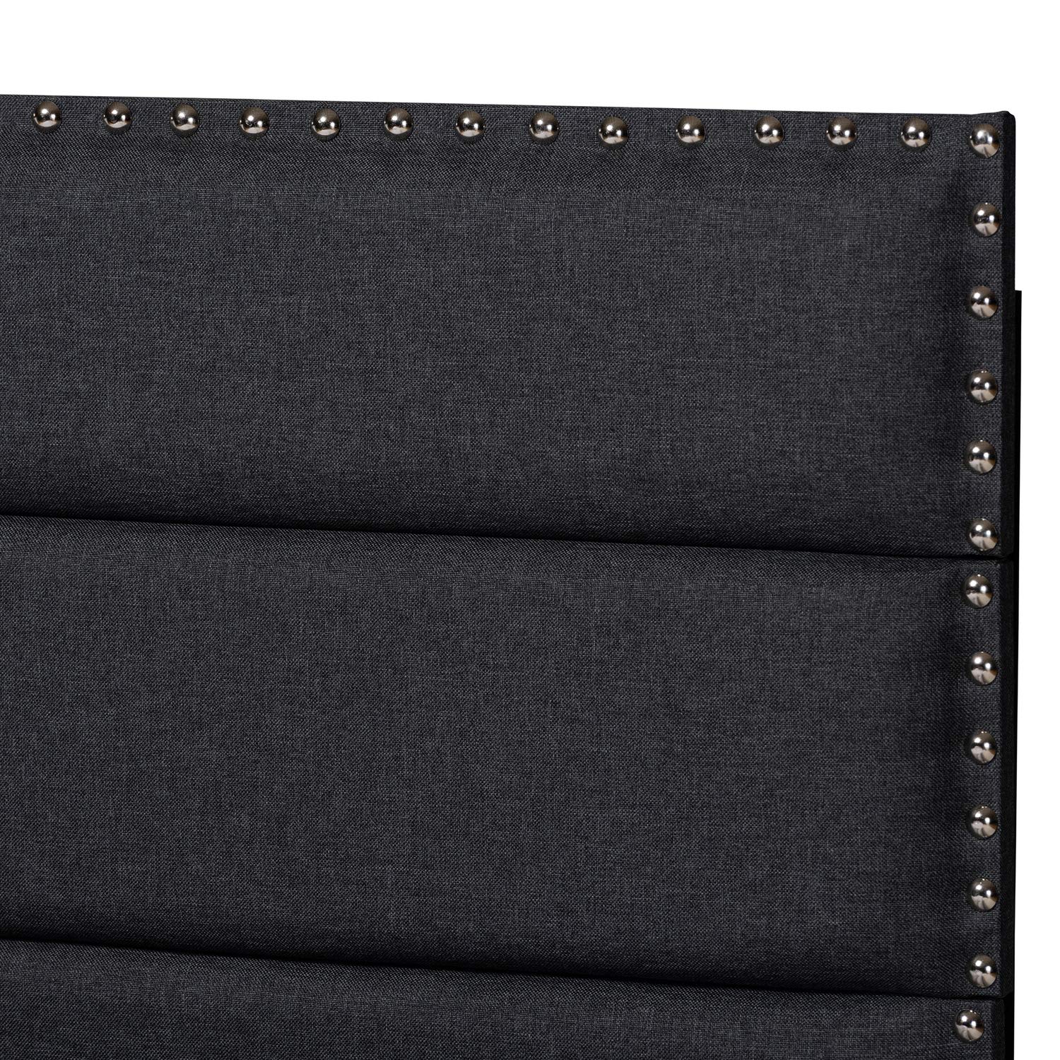 Baxton Studio Ansa Modern and Contemporary Dark Grey Fabric Upholstered Twin Size Bed