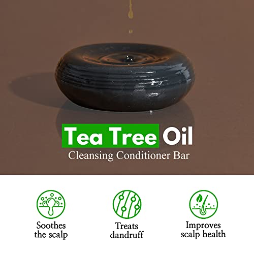 BEAUT'E SEOUL Cowash Cleansing Conditioner Bar Soap - Tea Tree Conditioner Hair Mask with Activated Charcoal Scalp Treatment Dandruff Care, Solid Coconut Cowash Hair Moisturizer