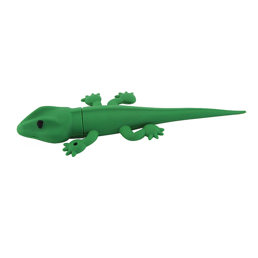 Usbkingdom 32GB USB 2.0 Flash Drive Cute Animal Green Gecko Lizard Shape Memory Stick Jump Drive Thumb Drives Flashdrive Pendrive