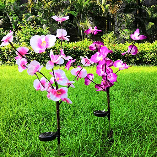 Crisist Solar Pathway Light, Beautiful Elegant Solar Power 2Pcs/Set Garden Light, for Home Outdoor