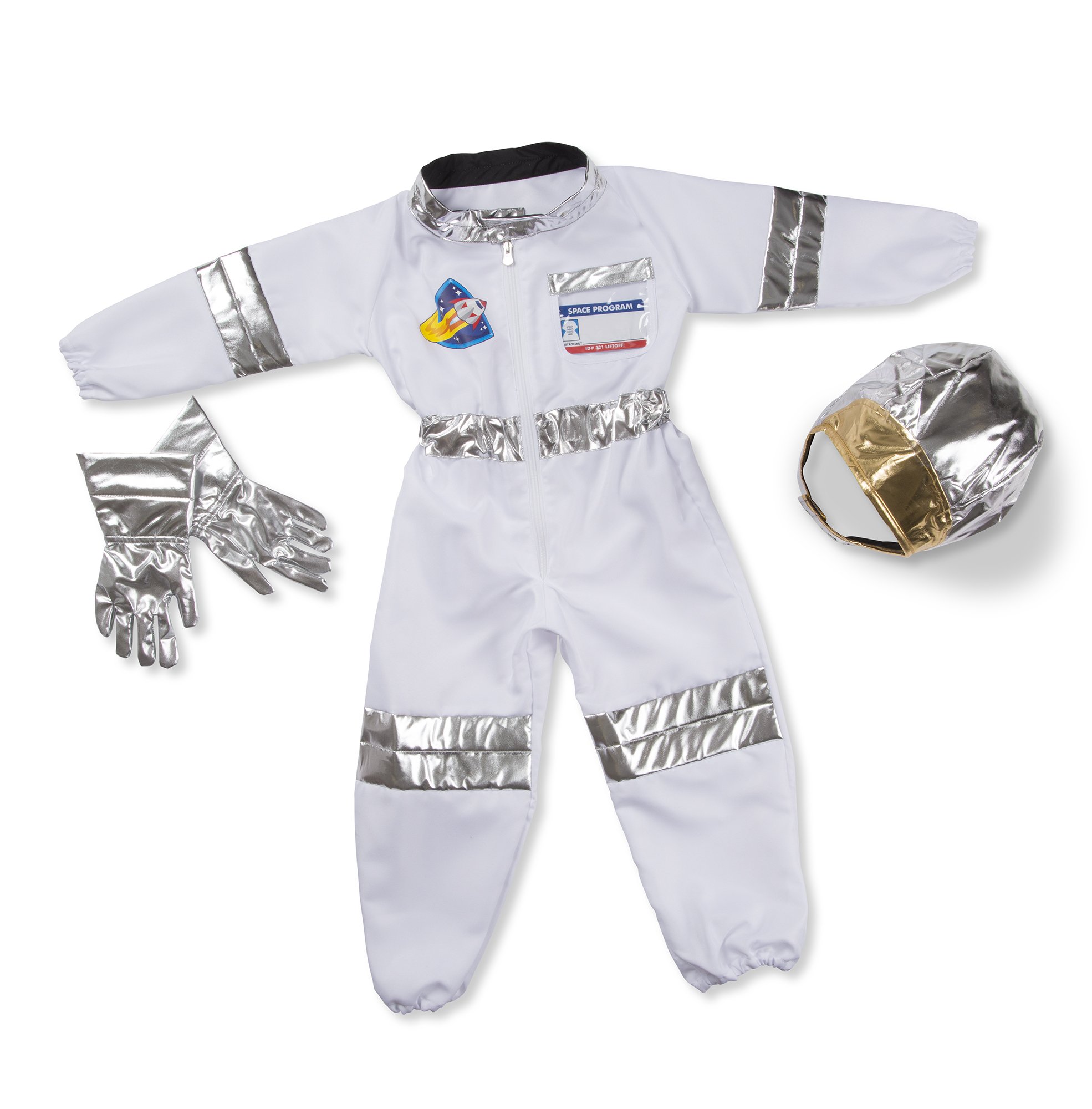 Melissa & Doug Construction Worker Role Play Costume Dress-Up Set (6 pcs) Frustration-Free Packaging & Astronaut Role Play Set