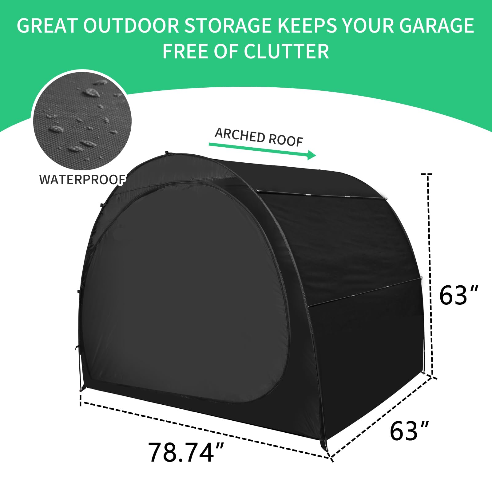 Bike Storage Tent, Outdoor Large Storage Sheds Covers for 4 Bikes, Waterproof Lawn Mower Garden Tools Shed Backyard Storage Tent Shelter