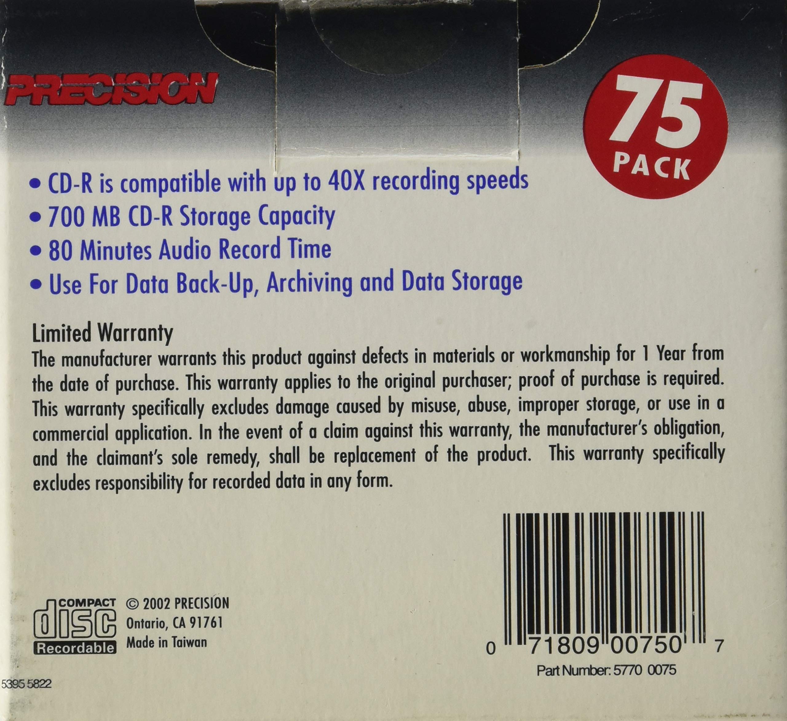 Memorex 700 MB 40x CDR (75-Pack)
