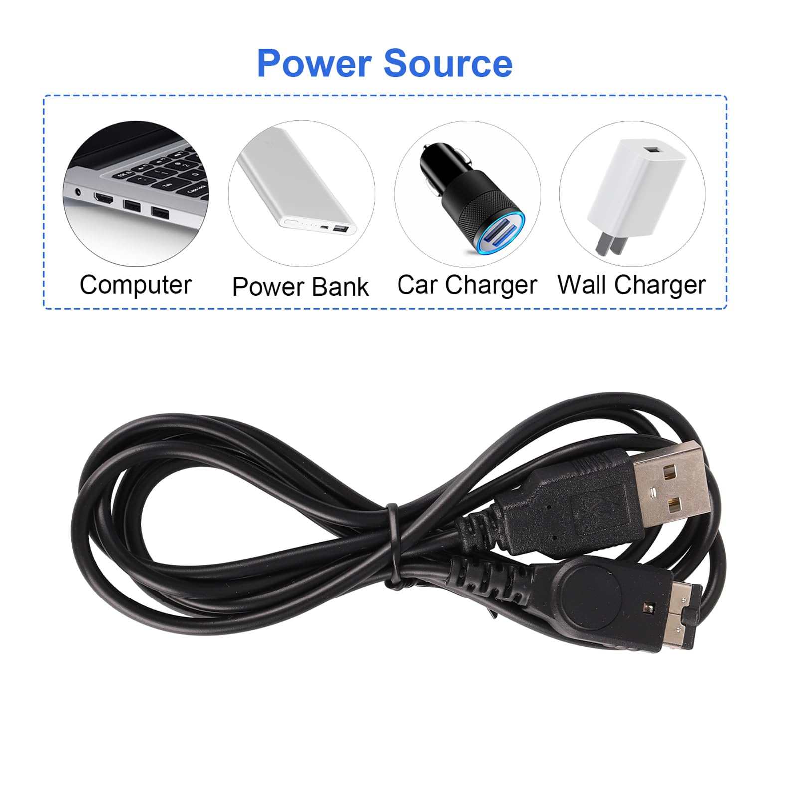 CSTESVN Gameboy Advance SP USB Charger Cable, GBA SP Charger USB Cable for Nintendo DS Original Console(NDS)/ Gameboy Advance SP (GBA SP) USB Power Charger Cable 3.9ft