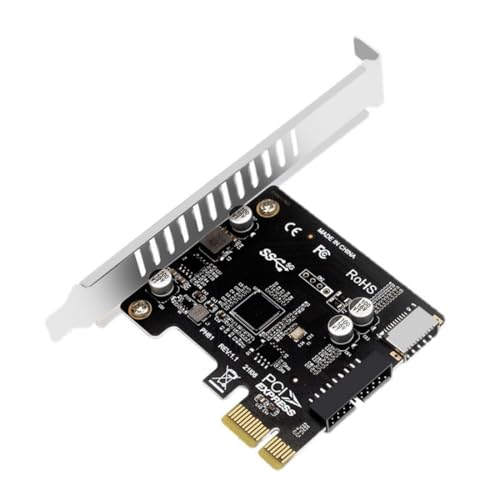 ChenYang USB 3.0 20Pin ＆ USB 3.1 Gen 1 Type-E Front Panel Socket to PCI-E 1X PCI Express Expansion Card Adapter