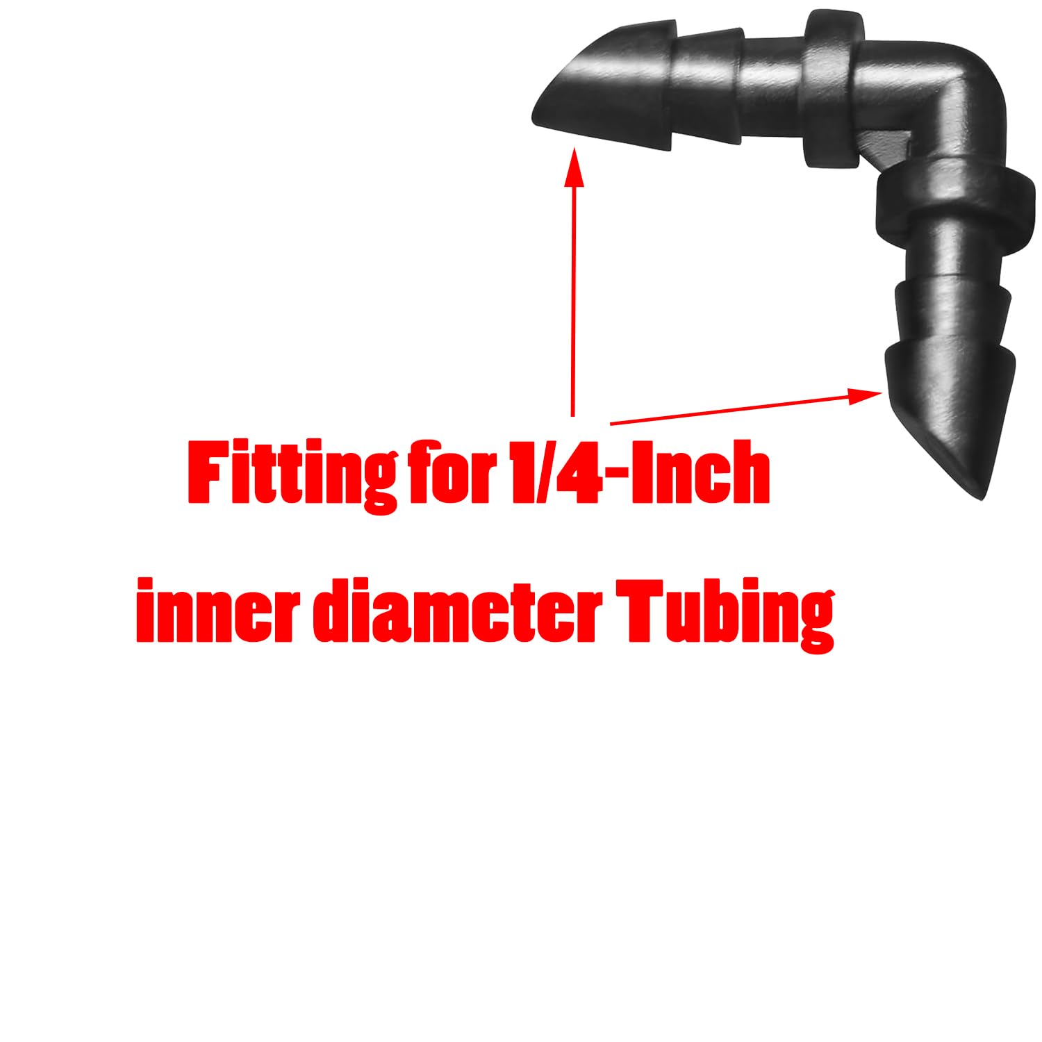 Mini Skater 1/4-Inch Barbed Elbows Fitting Perfect for Drip Irrigation Tubing System,Flower Beds, Vegetable Gardens, Herbs Gardens 100 PCS/Bag