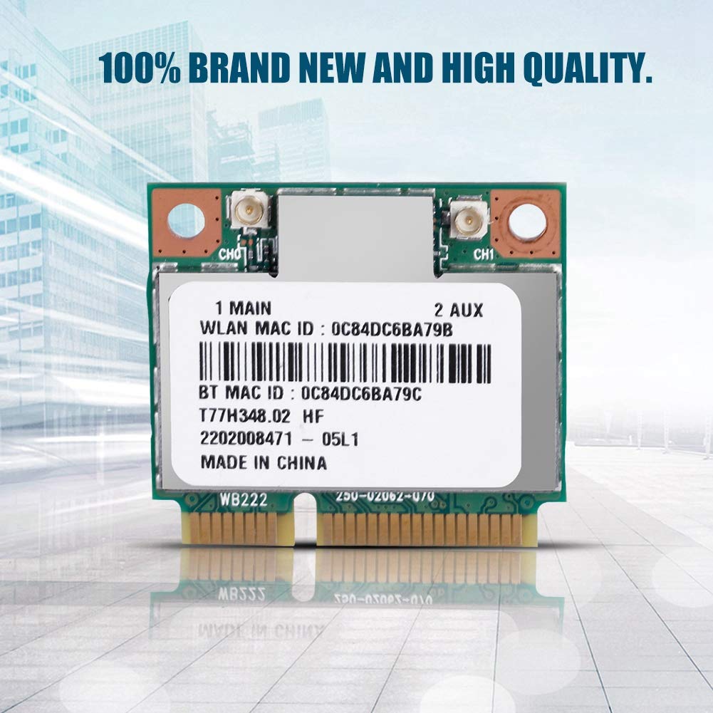 Mini WiFi Card, Dual Band 2.4G/5Ghz AR5B22 Network 300Mbps Bluetooth 4.0 WiFi Mini PCI-E Wireless Card use Network Adapter Network Card