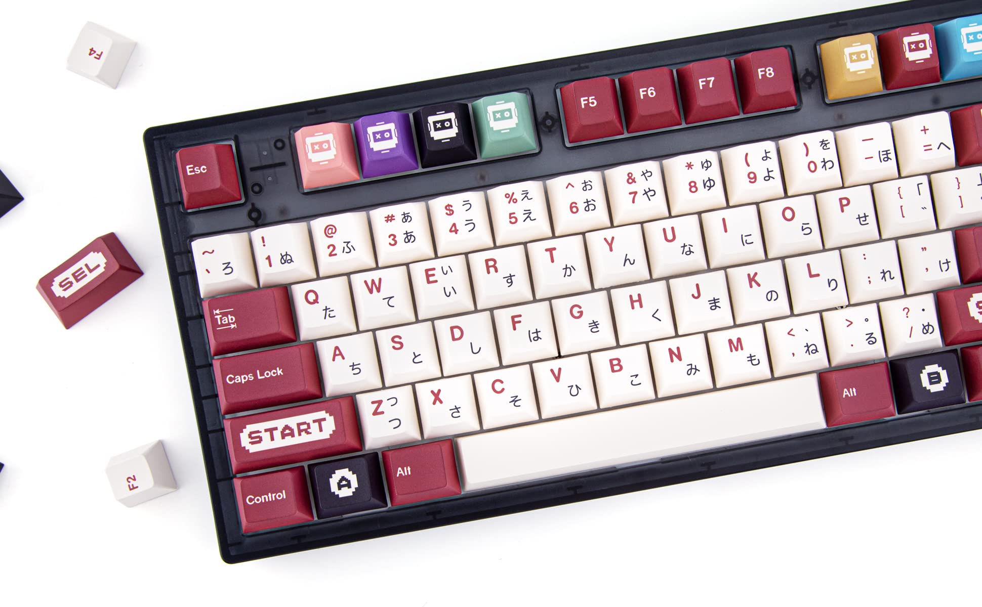 Cherry Profile PBT Keycaps 141 Keys Set Custom Dye Sublimation ANSI Layout for Cherry MX Switches Gateron Kailh Box Mechanical Keyboards Retro FC Gaming Theme