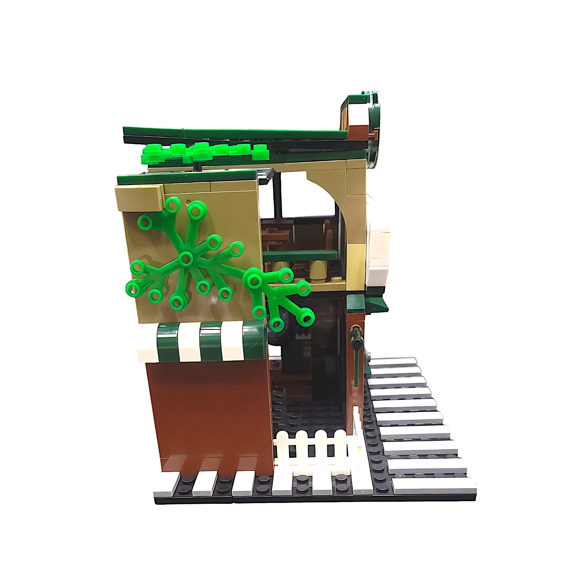 General Jim's Modular City Building Blocks Coffee Shop Set – 283 Pieces | 2-Story Café Playset | Compatible with Major Brick Brands | Coffeemaker, Restaurant Seating, Menu Board & Walk-Up Window