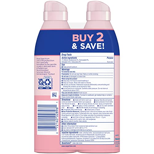 Coppertone WaterBabies Sunscreen Spray, SPF 50 Baby Sunscreen, Spray On Sunscreen, 6 Oz, 2 Pack