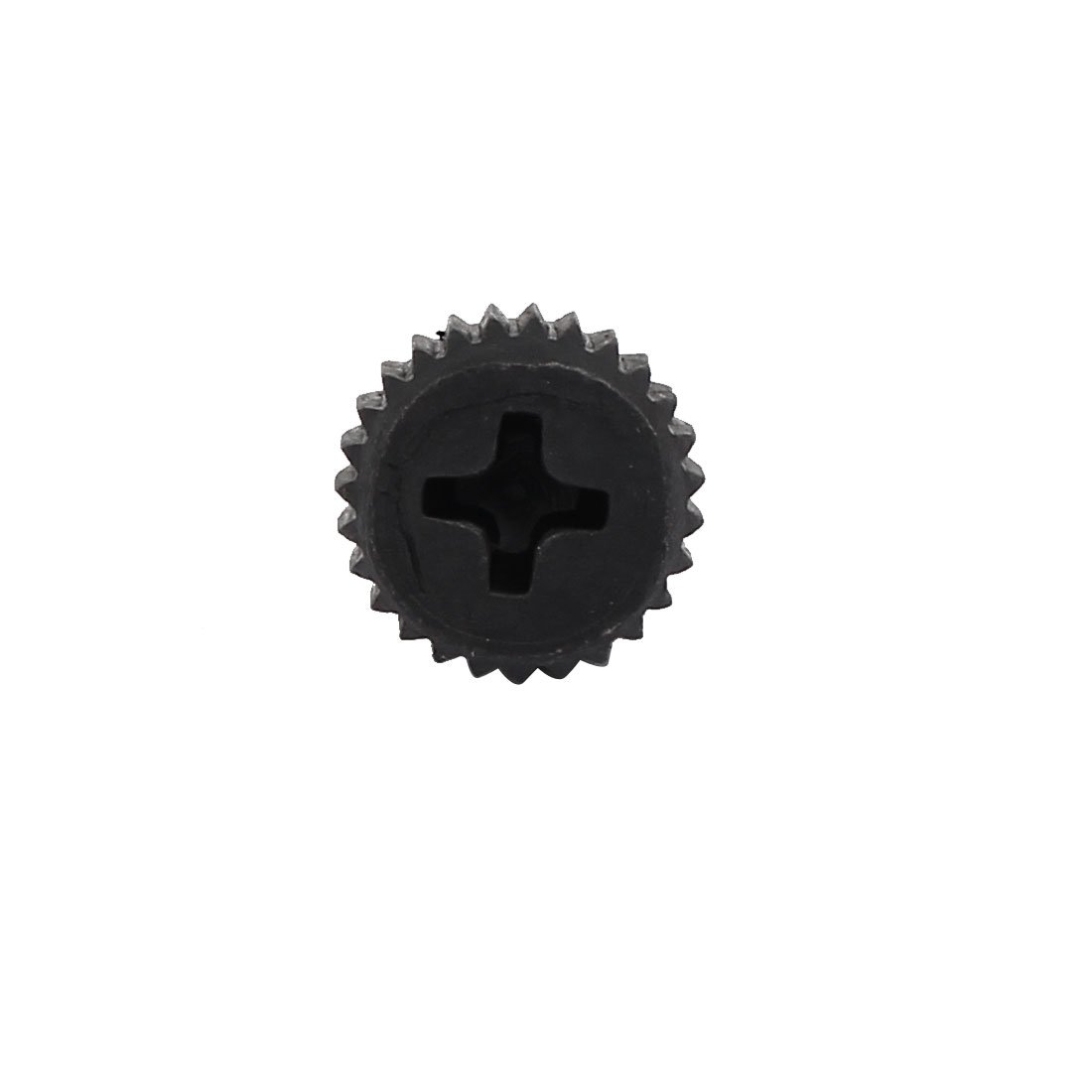 uxcell Computer PC Case Metal Flat Head Knurled Thumb Screw M3.5x6mm Black 30pcs