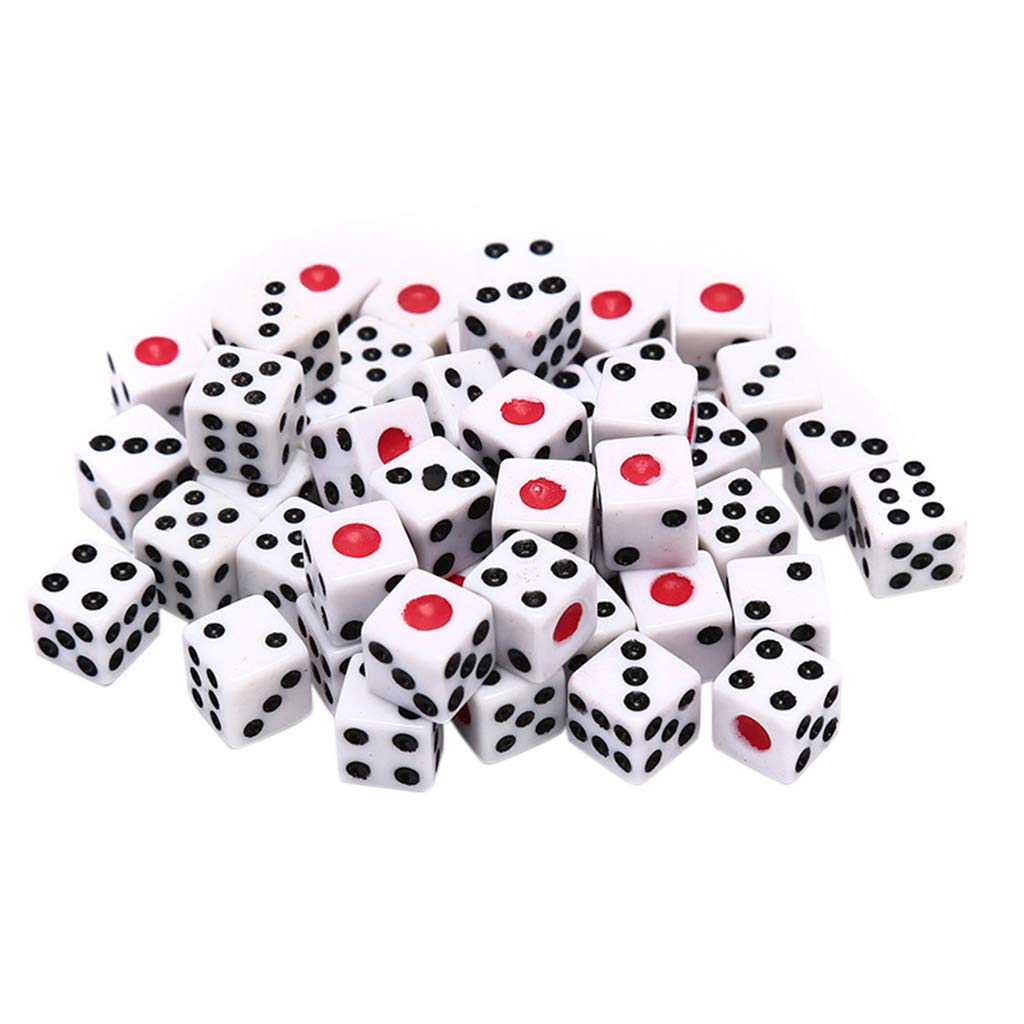 MONLEYTA 100 Pieces 8mm Acrylic Dice Gaming Dice Standard Six Sided Decider Board Game Dice Black