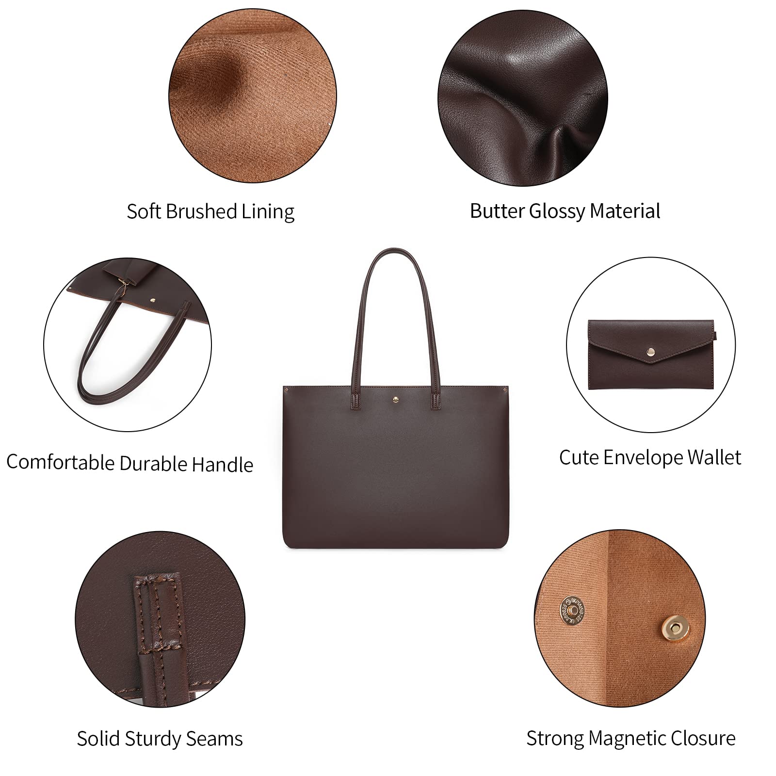 Montana West Leather Tote Bag Large Tote Purse for Women Purses and Handbags Shoulder Bag Purse and Wallet Set MWC-098CF