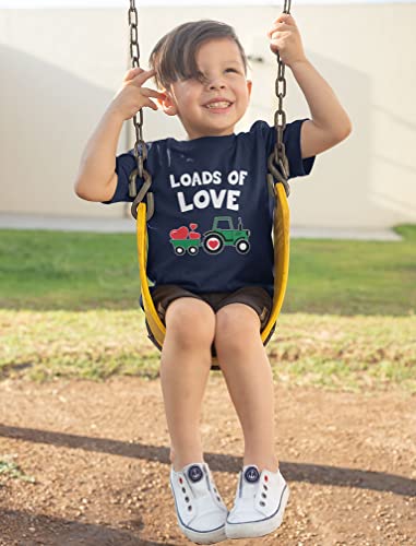 Valentine Day Shirt for Boys Loads of Love Valentines Toddler Kids Shirts 2T Navy