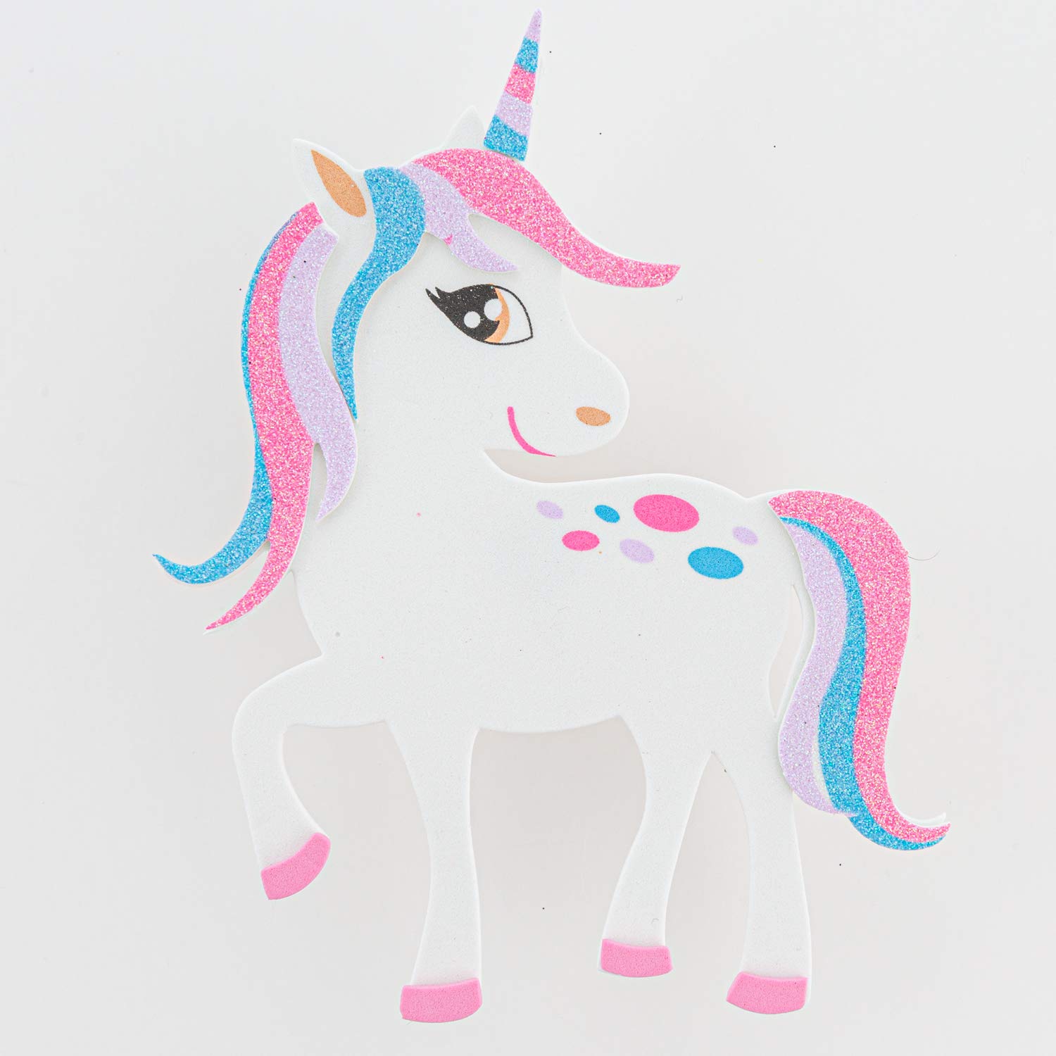 FAVONIR Unicorn Glitter Foam Stickers for Kids - 4 Pack Activity Fun Craft - Self Adhesive Peel and Stick Decor Foam Pieces - Assorted Toddler Stickers for Home Decorations - DIY Arts Supplies