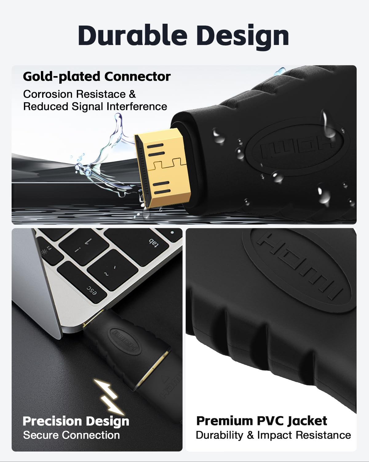 VCE Mini HDMI to HDMI Adapter, 4K HDMI Female to Mini HDMI Male Adapter, Gold Plated Connector Compatible with Raspberry Pi, Camera, Camcorder, DSLR, Tablet, Video Card