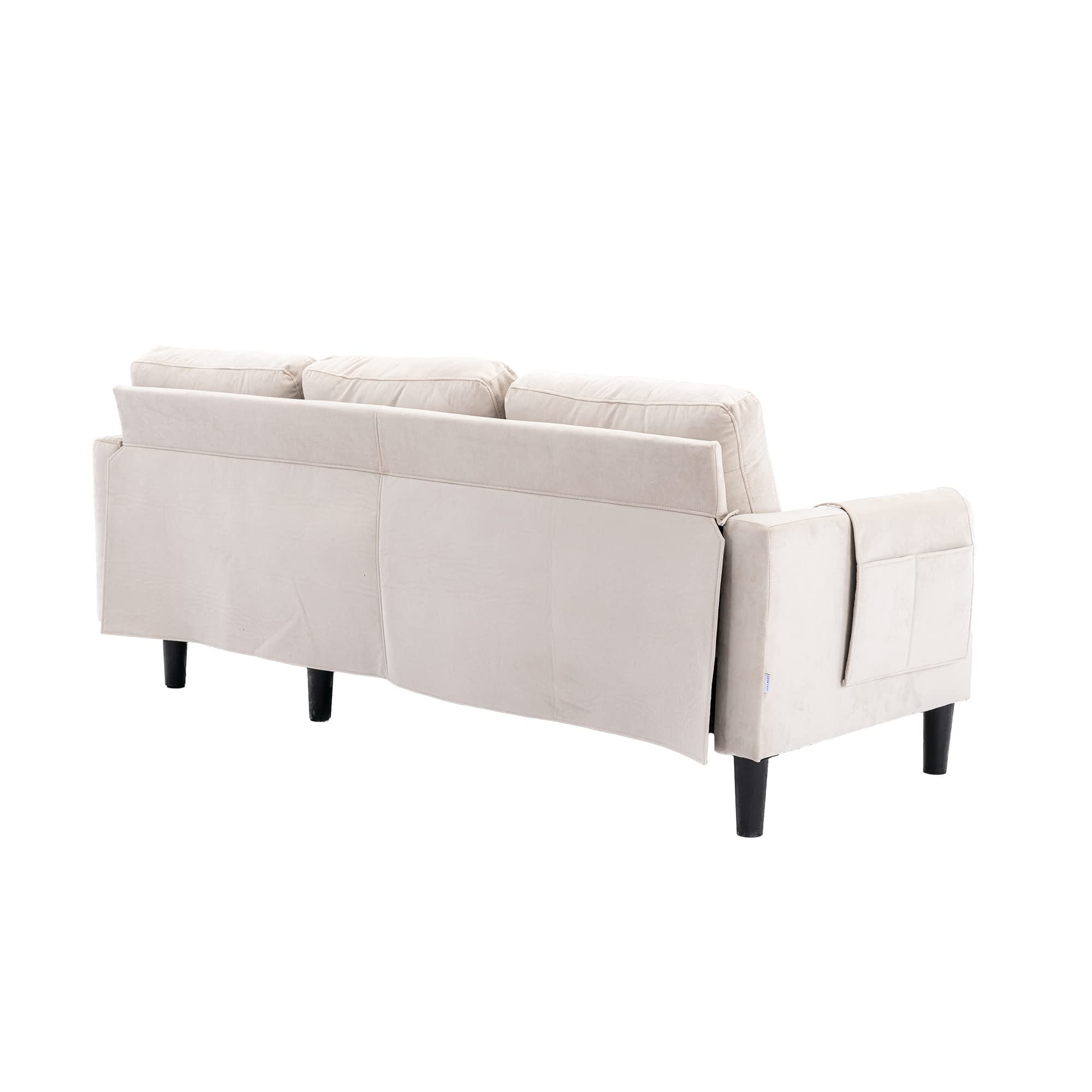 HomSof Sectional Sofa Set with Chaise Lounge, Storage, Cup Holder and Side Pocket, 3-Seat L-Shaped Couch for Small Spaces, Living Room