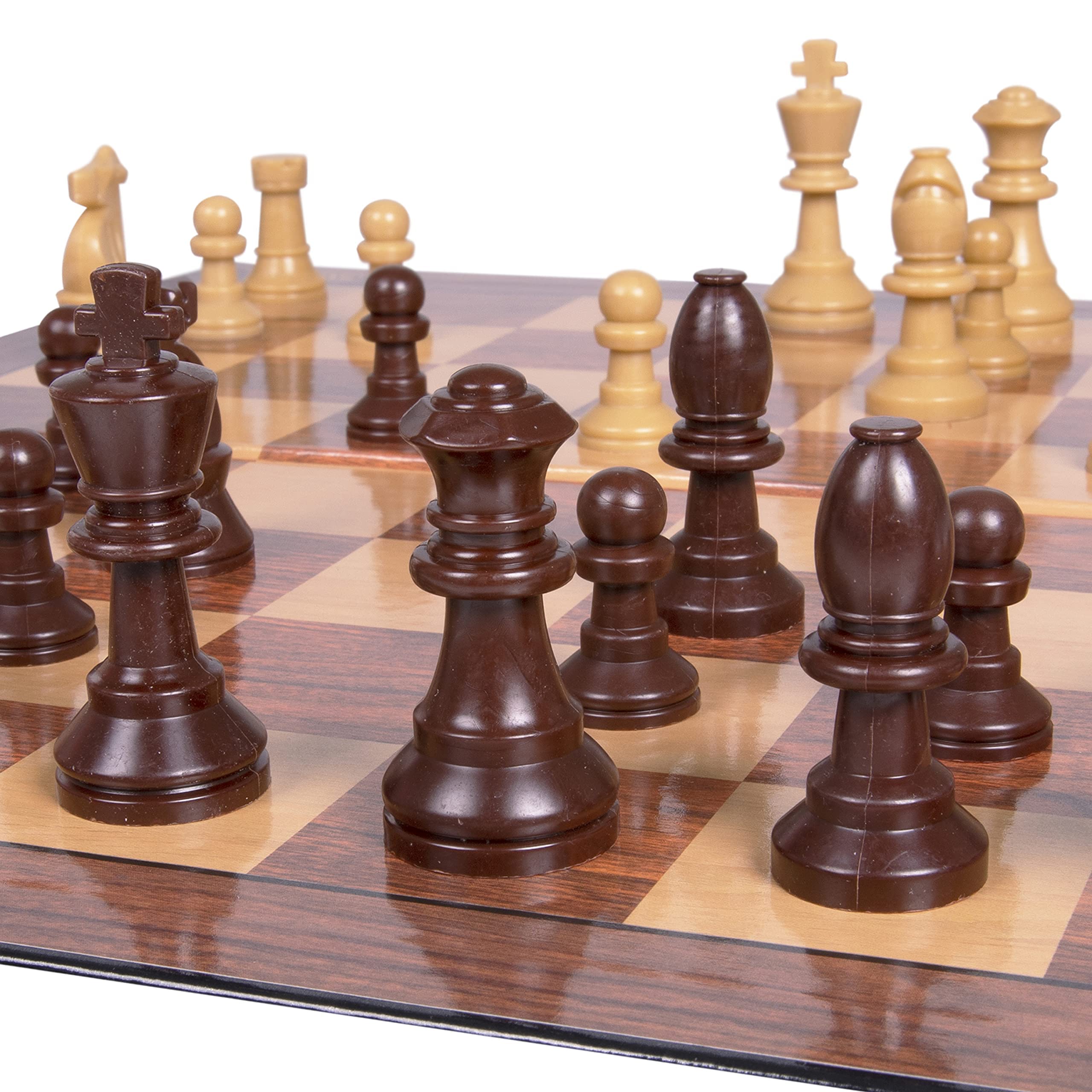 Crazy Games Plastic Chess Set: Premium Quality, Foldable Board with Staunton Pieces - Perfect for Travel, Kids and Adults, Suitable for Indoor & Outdoor Portable Ajedrez
