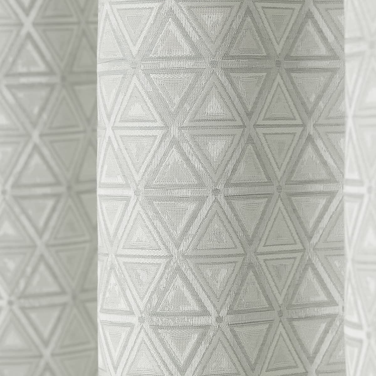 Decoberry Opaline - Set of 2 Curtains - Mint Green Triangle Pattern, Light& Sound Filtering Design, Thermal Insulation - Modern Design with Grommet Heading, 52" X 84"