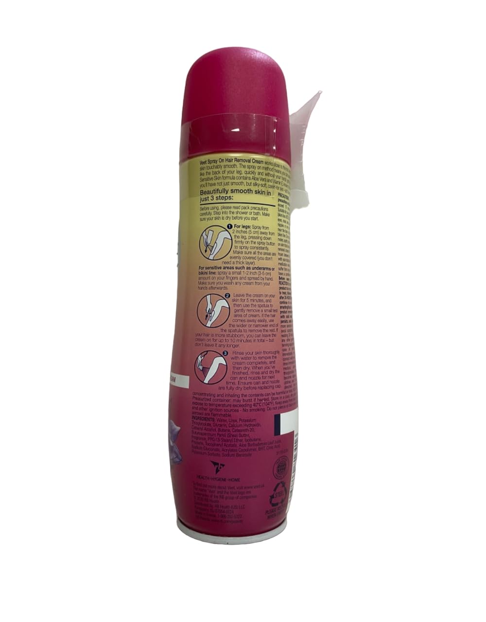 Veet Spray On Hair Removal Cream for Legs & Body, 5.1 Ounce