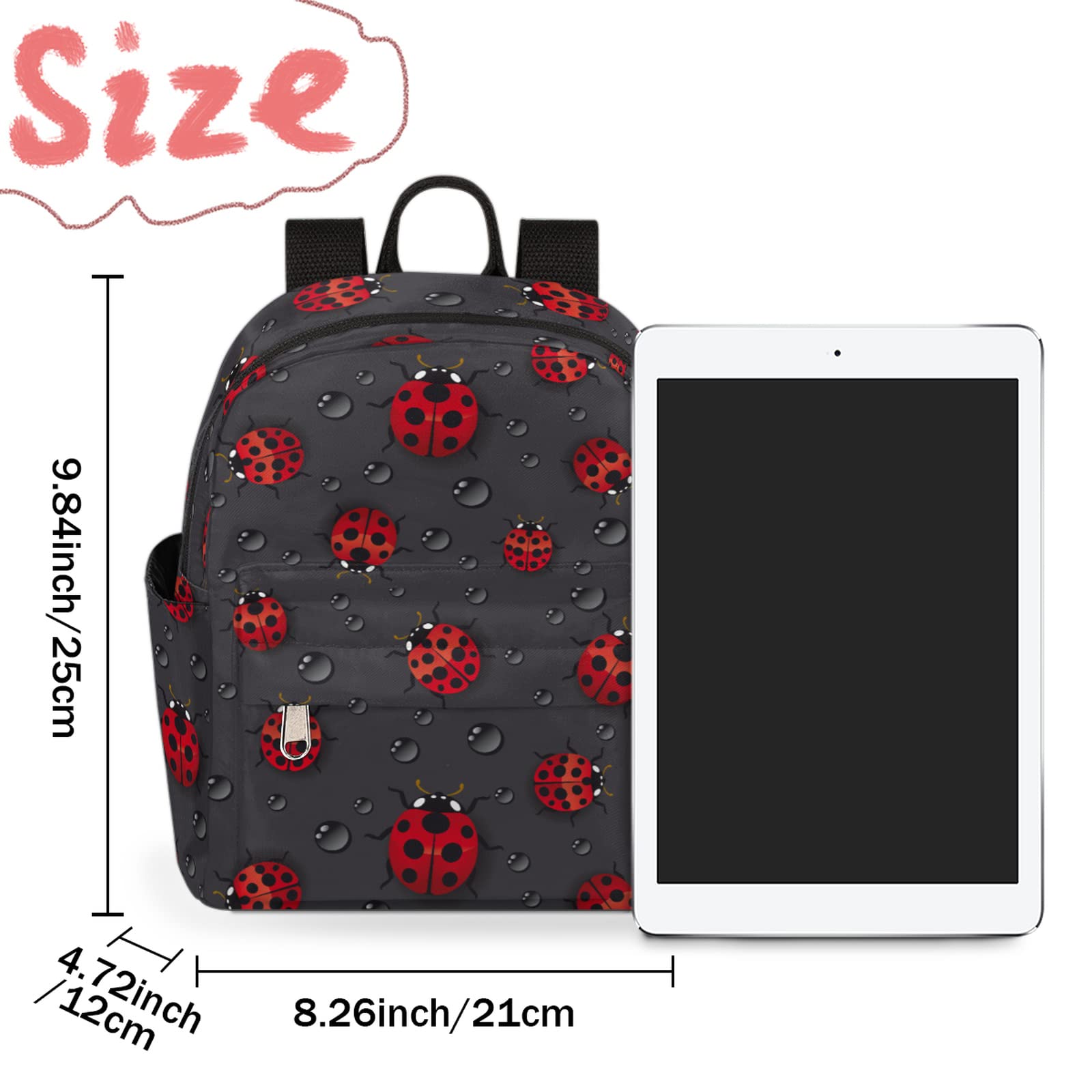 Animal Ladybug Mini Backpack Purse for Women, Small Fashion Daypack, Casual Lightweight Bag