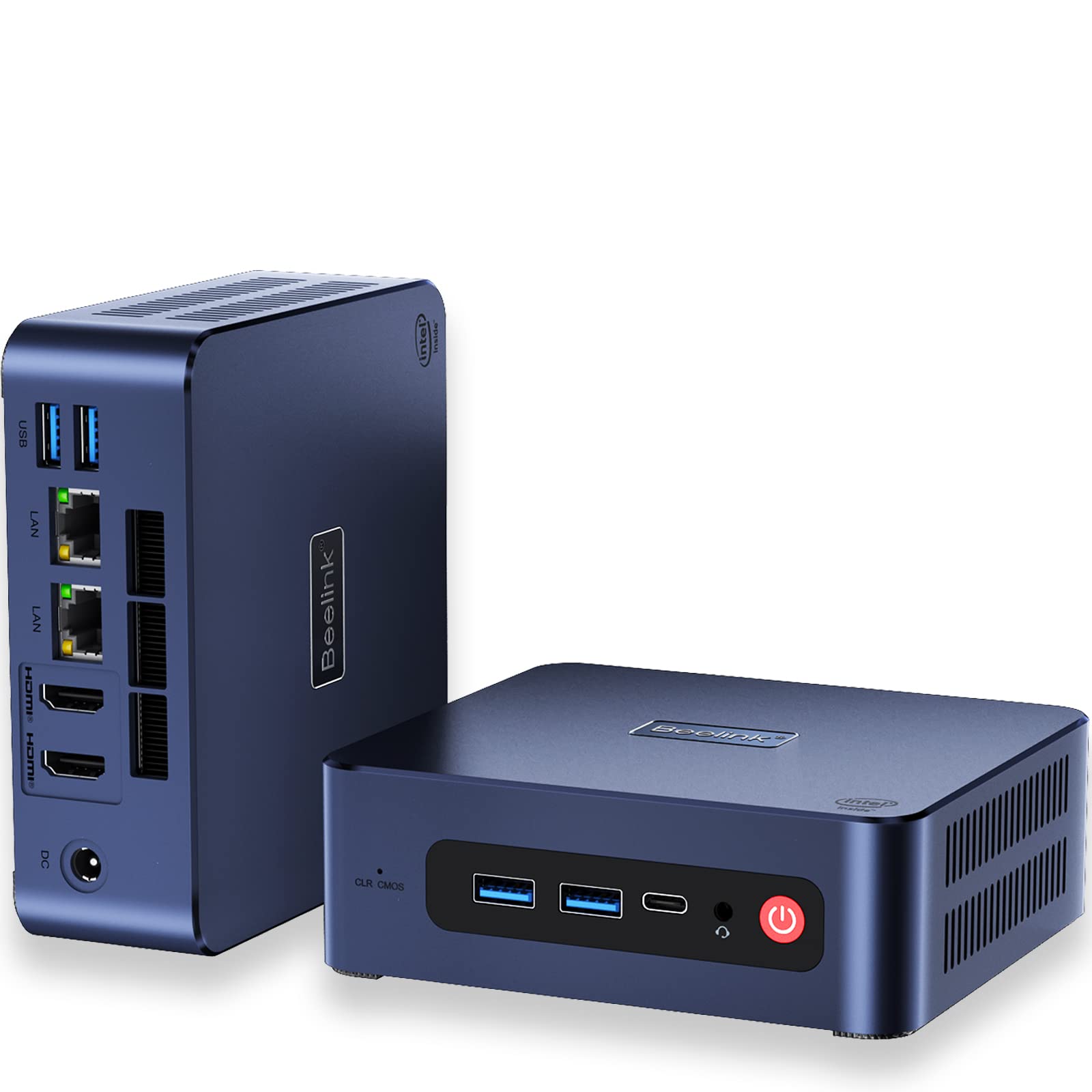 Beelink New 11th Intel N5105 Processor(Up to 2.9GHz), U59 Pro Mini PC with 16G DDR4/500GB SSD, Mini Desktop Computer Support Dual LAN & HDMI2.0/USB-C/4K@60Hz Output/WiFi5/BT4.0 for Home/Office/HTPC