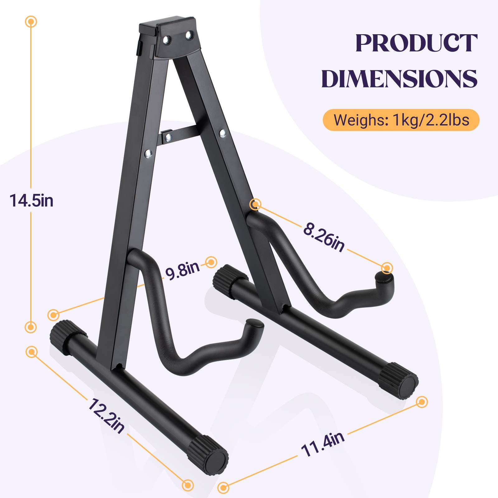 CAHAYA Guitar Stand A-Frame Universal for Acoustic Classical Electric Bass Guitars Floor Guitar Stand CY0252