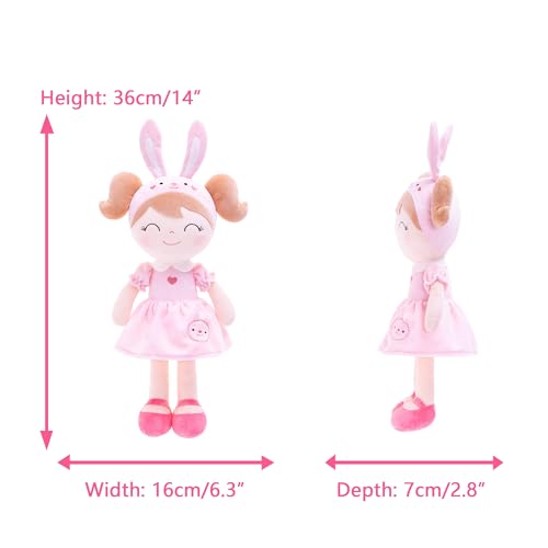 Gloveleya Baby Doll Girl Gifts Soft Plush Bunny Dolls 14" with Gift Box