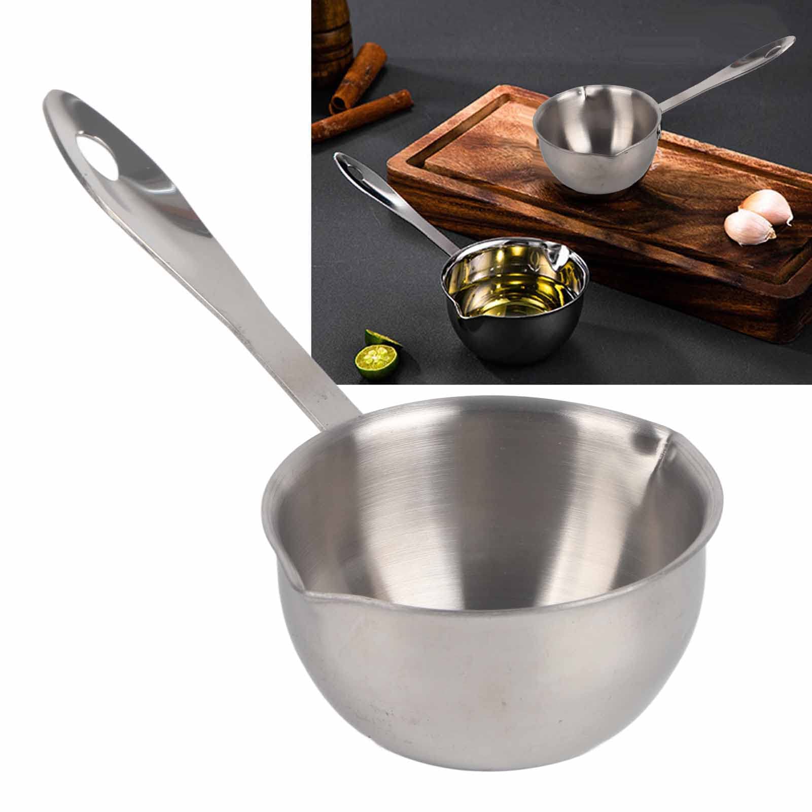 Stainless Steel Mini Butter Warmer Pot, Milk Warmer Pot, Small Saucepan Pot with Handle, Milk Pan Cookware for Induction Electric Gas Stoves (150ML)