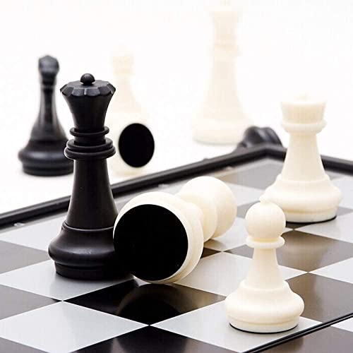 Multipurpose Go Magnetic Travel Chess Set with Folding Chess Board Educational Toys for Kids and Adults (12.6")
