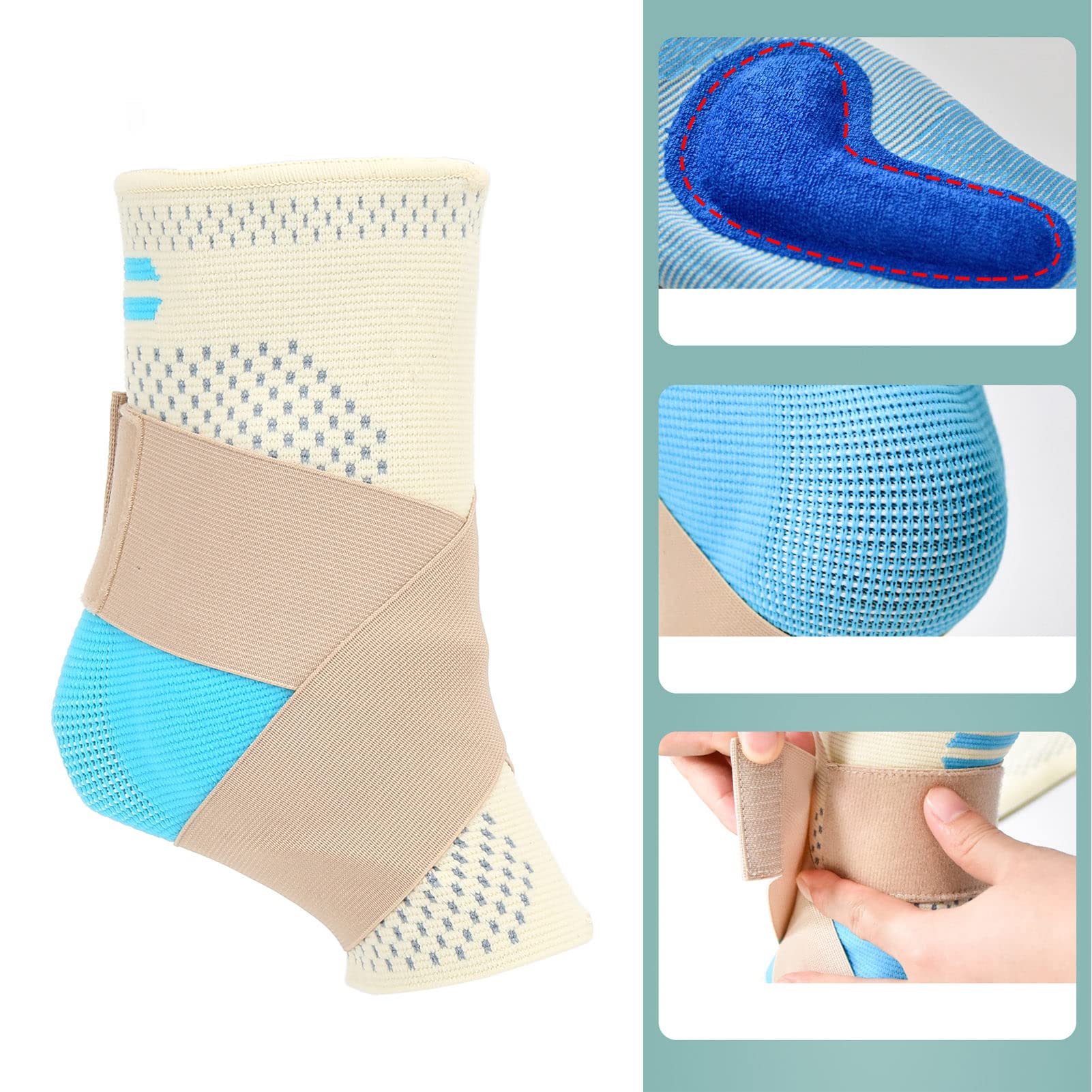 Ankle Brace, Breathable Stretchy Ankle Compression Sleeve for Sports Injury Recovery