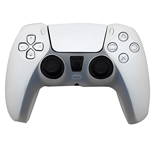 Goliton 2X Silicone Rubber Soft case Gel Skin Cover Compatible with Sony PlayStation 5 PS5 Controller (White)