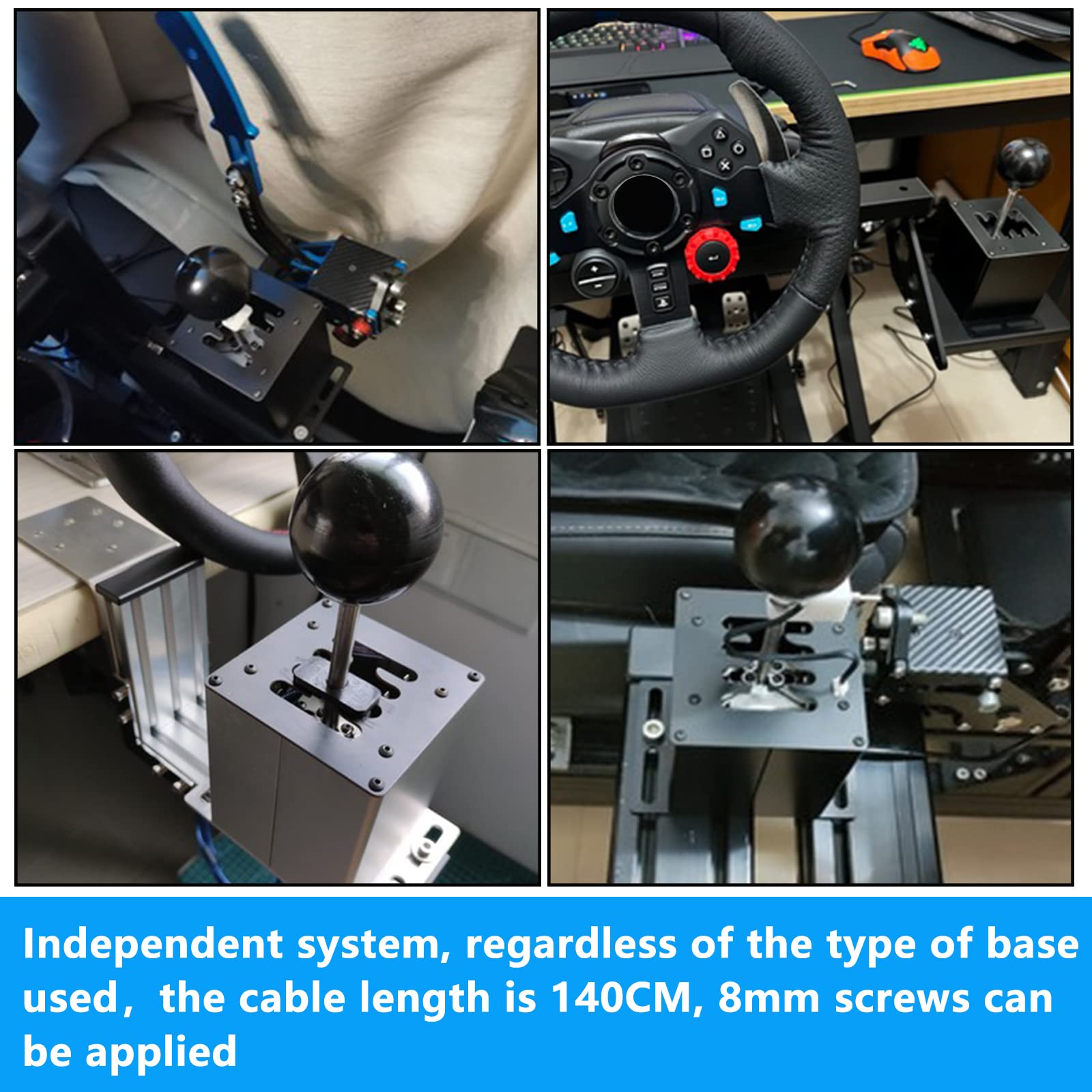 GSTP PC USB Simulator Shifter Compatible with G29 G27 G25 G920 T300RS/GT Steering Wheel Sequential H Gear Shifter Compatible with ATS ETS Dust WRC Sim Racing Games 7+R Black