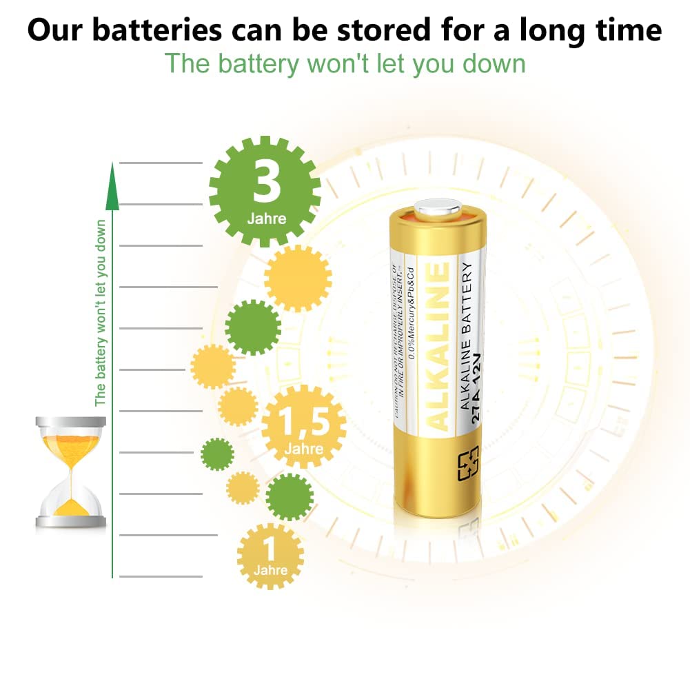 Beidongli 27A 12V Alkaline Batteries A27S MN27 L828 A27 12V Battery 20 Piece 【3 Years Warranty】