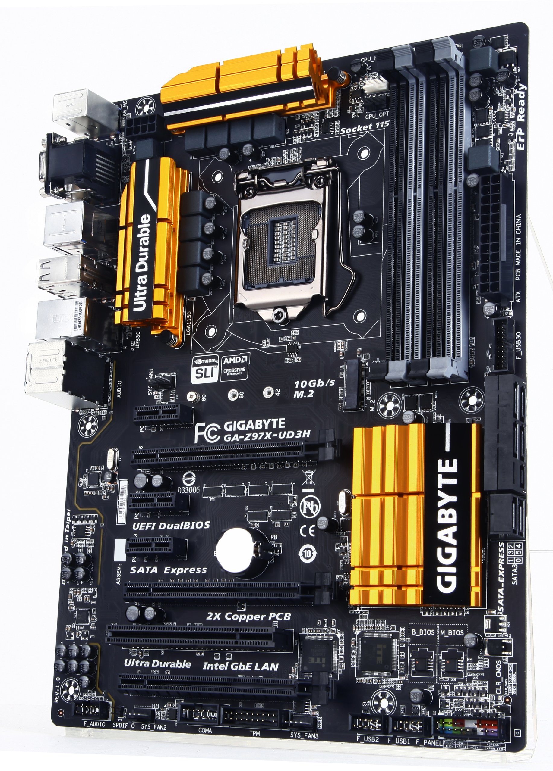 Gigabyte ATX DDR3 LGA 1150 SATA DIMM 6Gb/s Motherboard (GA-Z97X-UD3H)