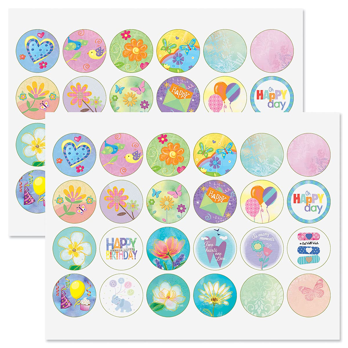 Susan Winget Studio All Occasion Greeting Cards with Seals - Set of 40 (20 Designs), Large 5 x 7 Inch Cards, Birthday, Sympathy, Get Well
