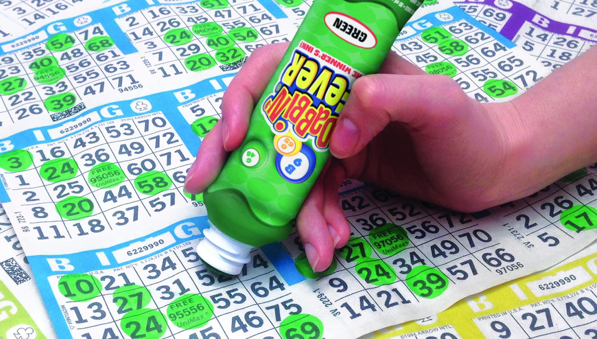 Dabbin' Fever Bingo Daubers Bulk Case - 144 Daubers (12 Dozen) Assorted Colors, 3oz (390468OLD)