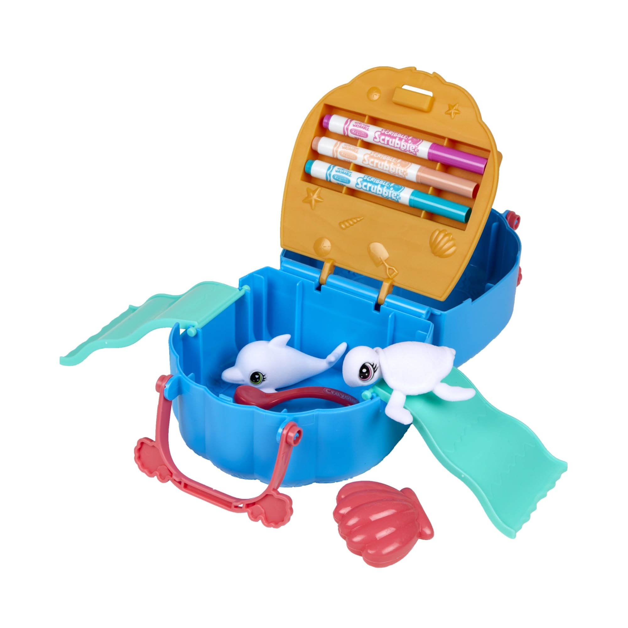 Crayola Scribble Scrubbie Pets, Ocean Animals Playset, Color & Wash Creative Toy, Gift for Kids, Age 3, 4, 5, 6