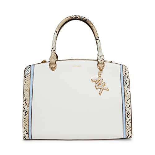 Anne Klein womens Printed satchel, Anne White/ Skye Isle/ Skye Isle Snake, One Size US
