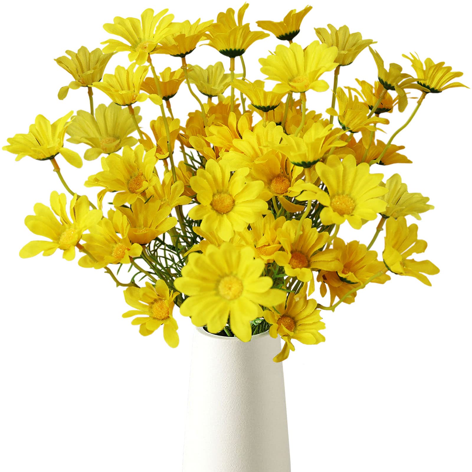 CSBYW Artificial Flowers 10 Bundles Multicolor Artificial Daisy Flowers UV Resistant Outdoor Fake Wildflowers with Stems Faux Greenery Shrubs Plants Arrangements for Home Garden Vase Decor
