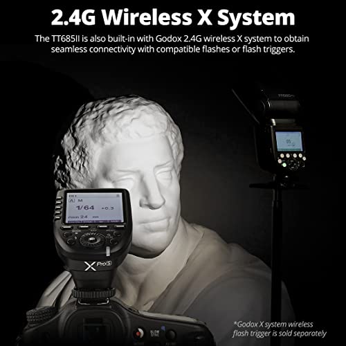 Godox TT685IIS 1/8000s HSS GN Speedlite Flash TTL TCM efficient Conversion Function Built-in Godox 2,4G X System Receiver(TT685IIS for Sony)