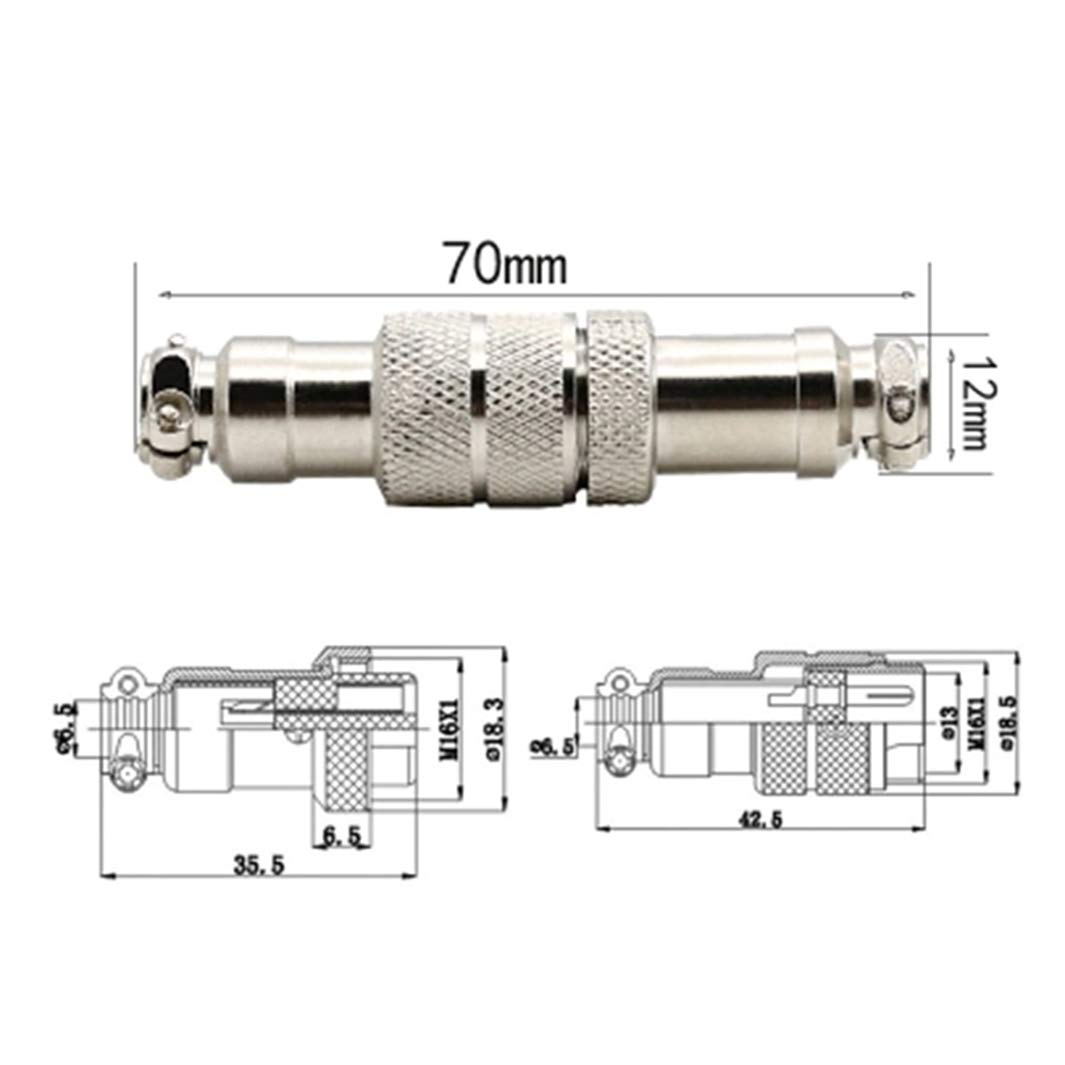 daier 5Pcs 4Pin Aviation Connector,GX16 16mm Aviation Connector Plug Docking Femal & Male Circular Connector