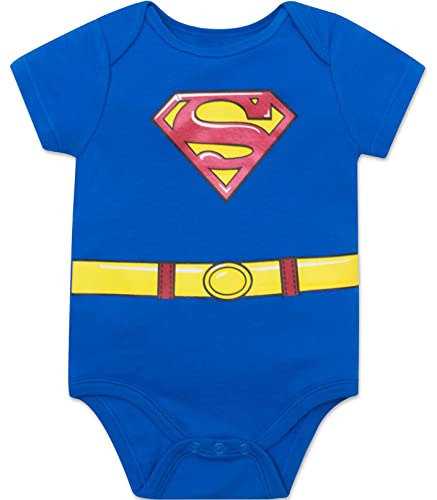WARNER BROS Justice League Batman Superman The Flash Newborn Baby Boys 5 Pack Cosplay Costume Bodysuits Logo 3-6 Months