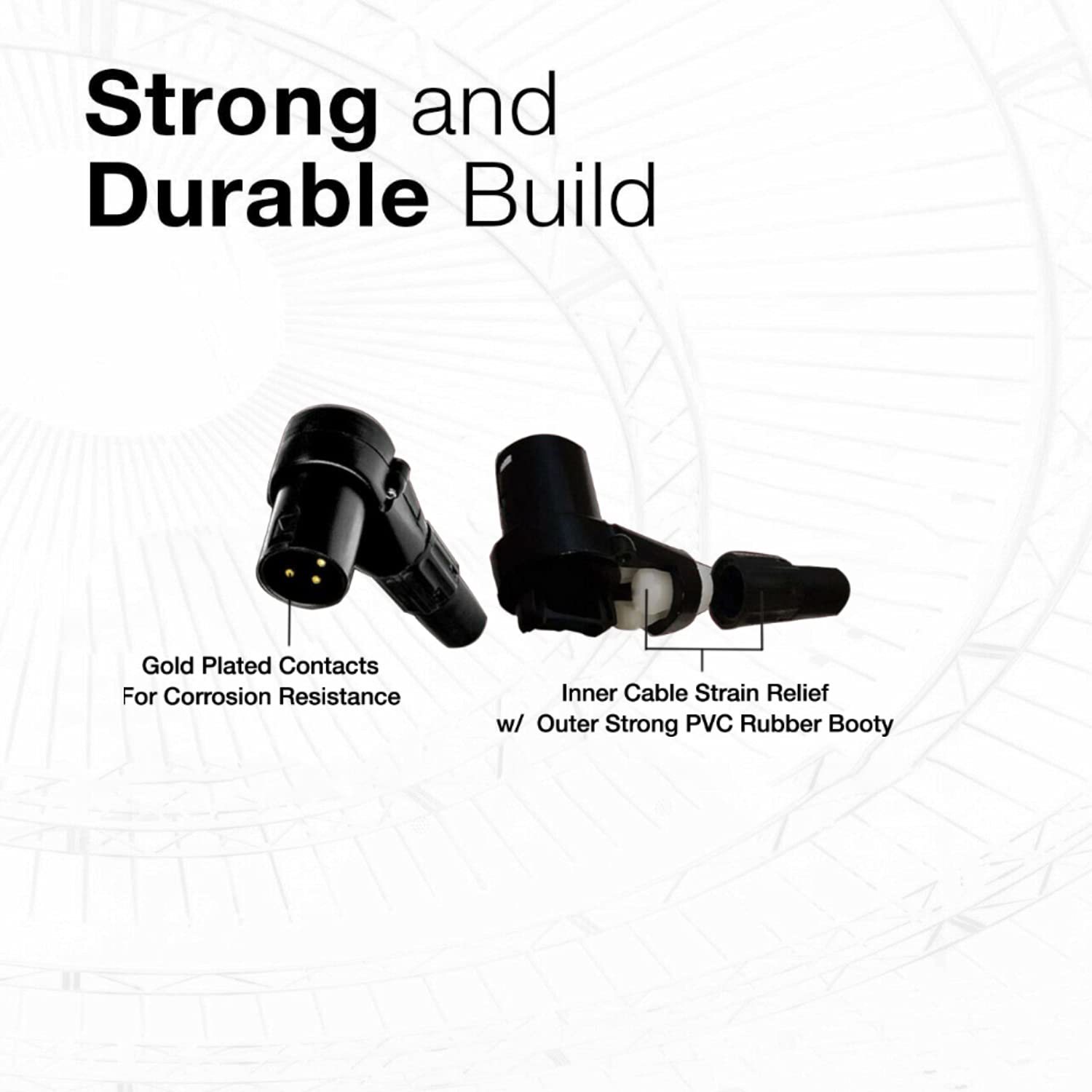 COLUBER CABLE Right Angle XLR Male to Right Angle 1/4" TRS - 5 Feet - Black - Pro 3-Pin Microphone Connector for Powered Speakers, Audio Interface or Mixer for Live Performance & Recording