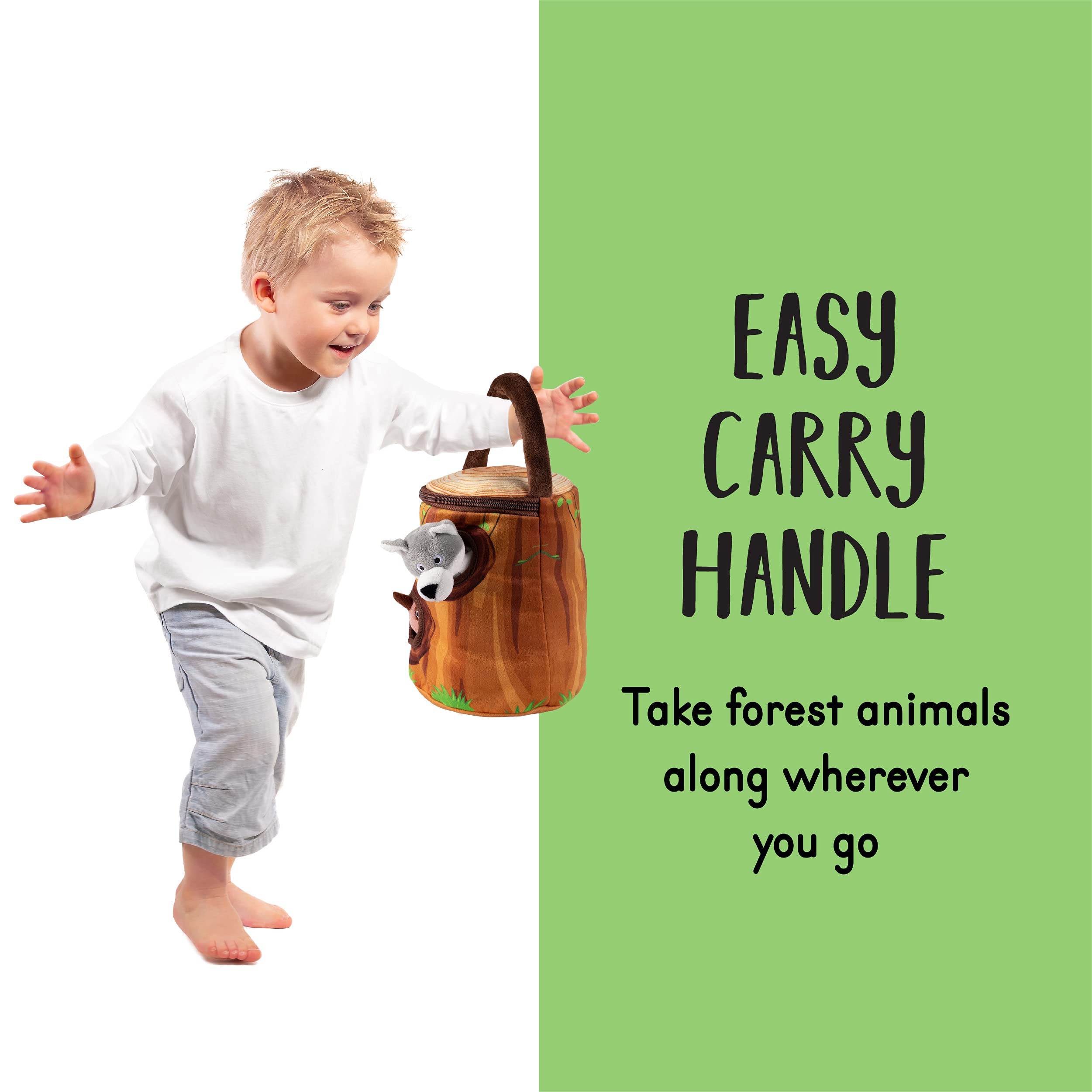 My Talking Plush Forest Animals Toy Set | Includes 4 Soft and Fluffy A Tree Shaped Carrier Great Gift for Baby Toddler Boys or Girls