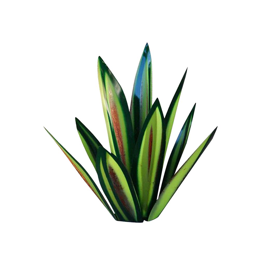 CUCUDAI Simulation Art Agave Plant Ornaments DIY Rustic Metal Sculpture for Outdoor Patio Yard Garden Decoration Stakes Lawn Statue Home Decor