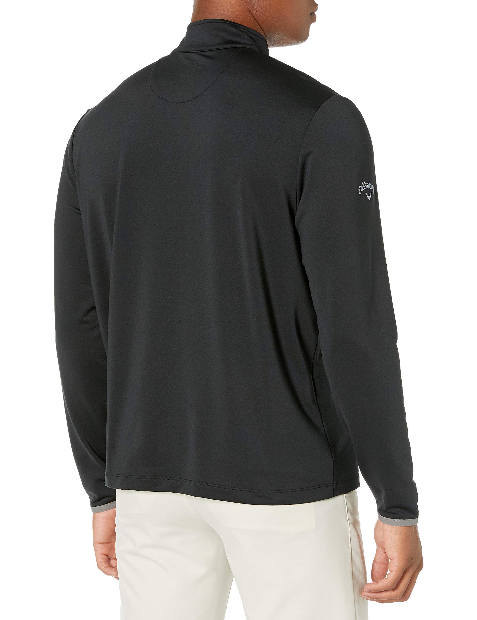 Callaway Men's Weather Series ¼ Zip Mock Neck Pullover For Men, Extended Sizes, Men’S Performance Apparel (Sizes Small-4Xl Big & Tall), Black, Medium
