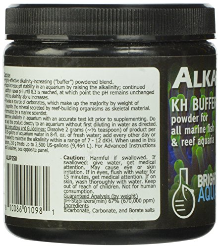 Brightwell Aquatics Alkalin8.3-P - Alkaline KH Buffer Powder for All Marine and Reef Aquariums, 250-g