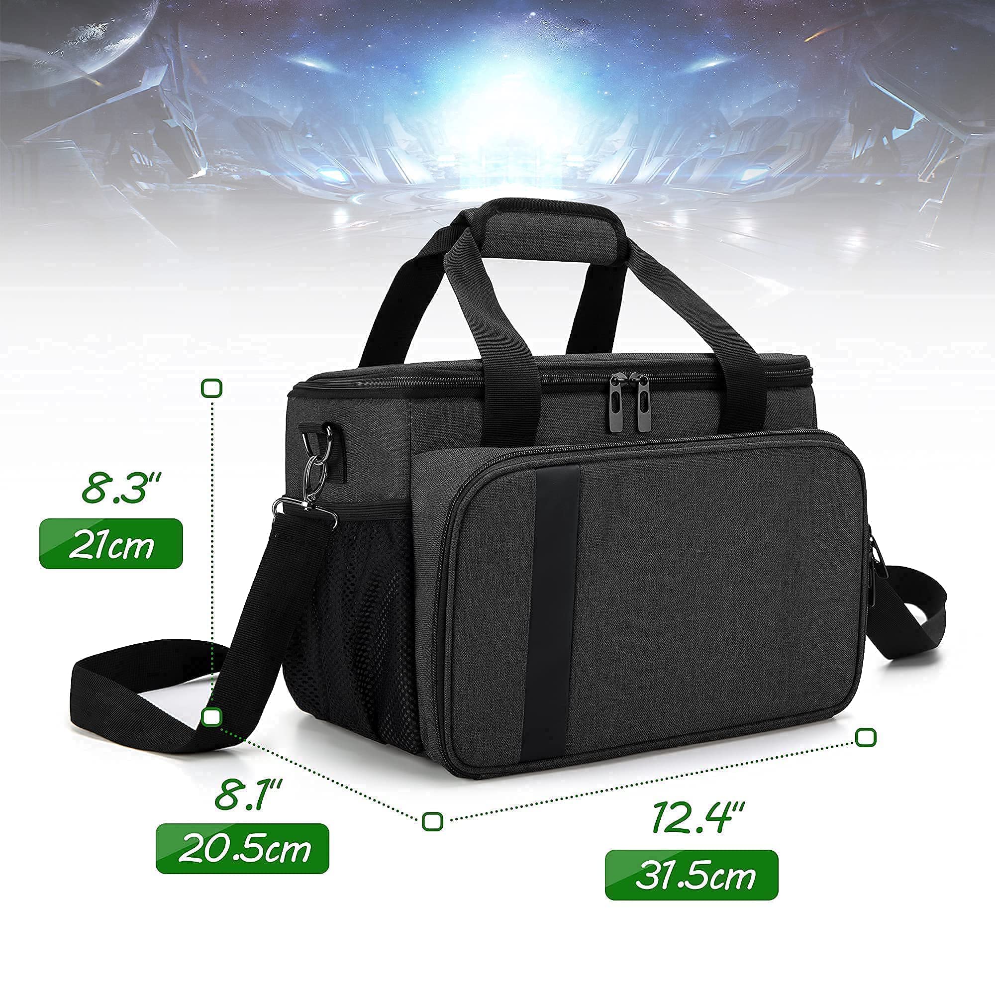 CURMIO Game Console Carrying Case Compatible with Xbox Series X, Game Disc Storage Bag for up to 24 Discs Compatible for PS4/PS4 Pro/PS3/PS5/Xbox One/Xbox Series X/S