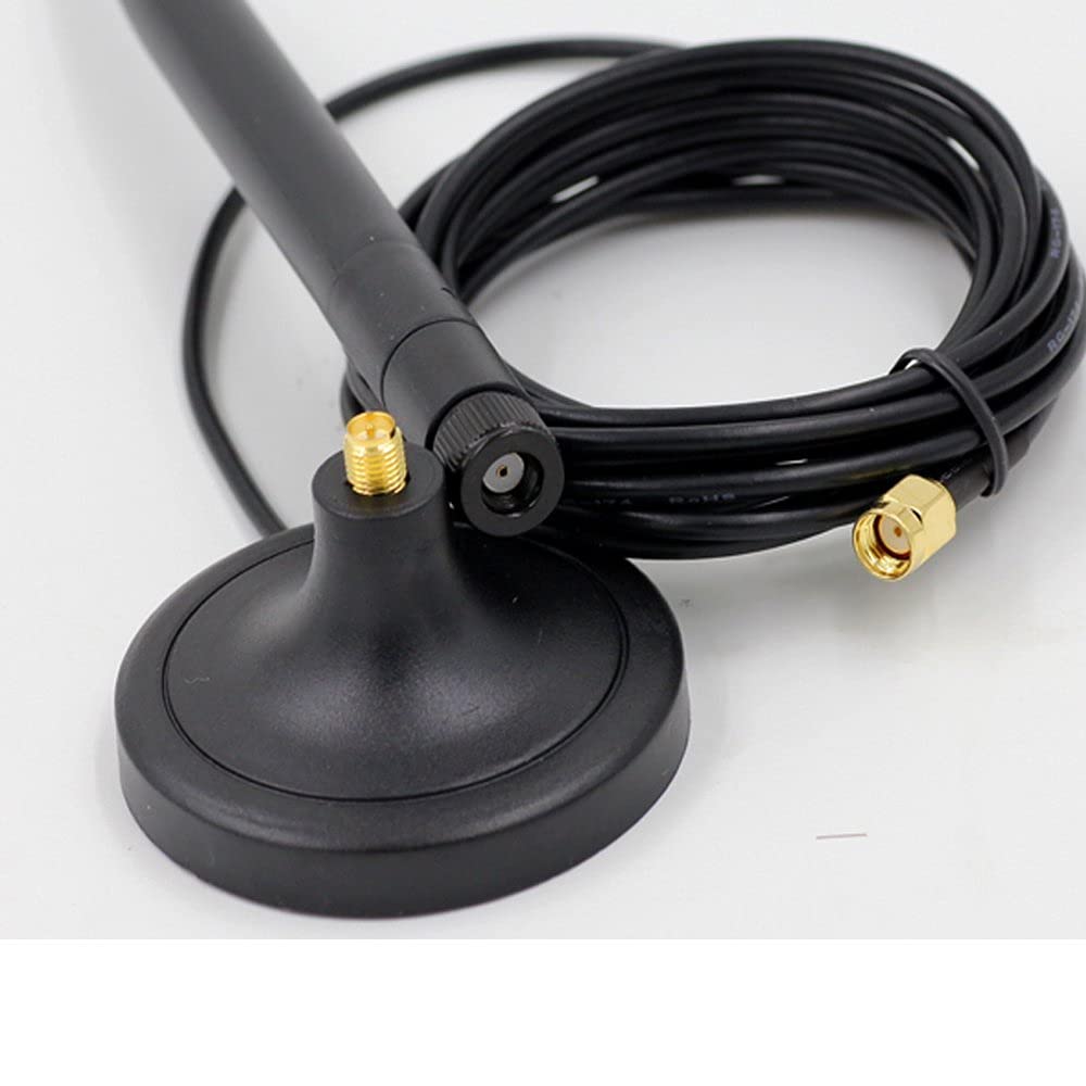 Wi-Fi Antenna Base, HUACAM HCM35N Wi-Fi Antenna Magnetic Stand Base RP SMA Male to Female Connector with 10 ft Extension Cable